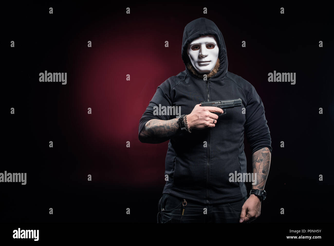 Caucasian thief in balaclava holding hi-res stock photography and ...