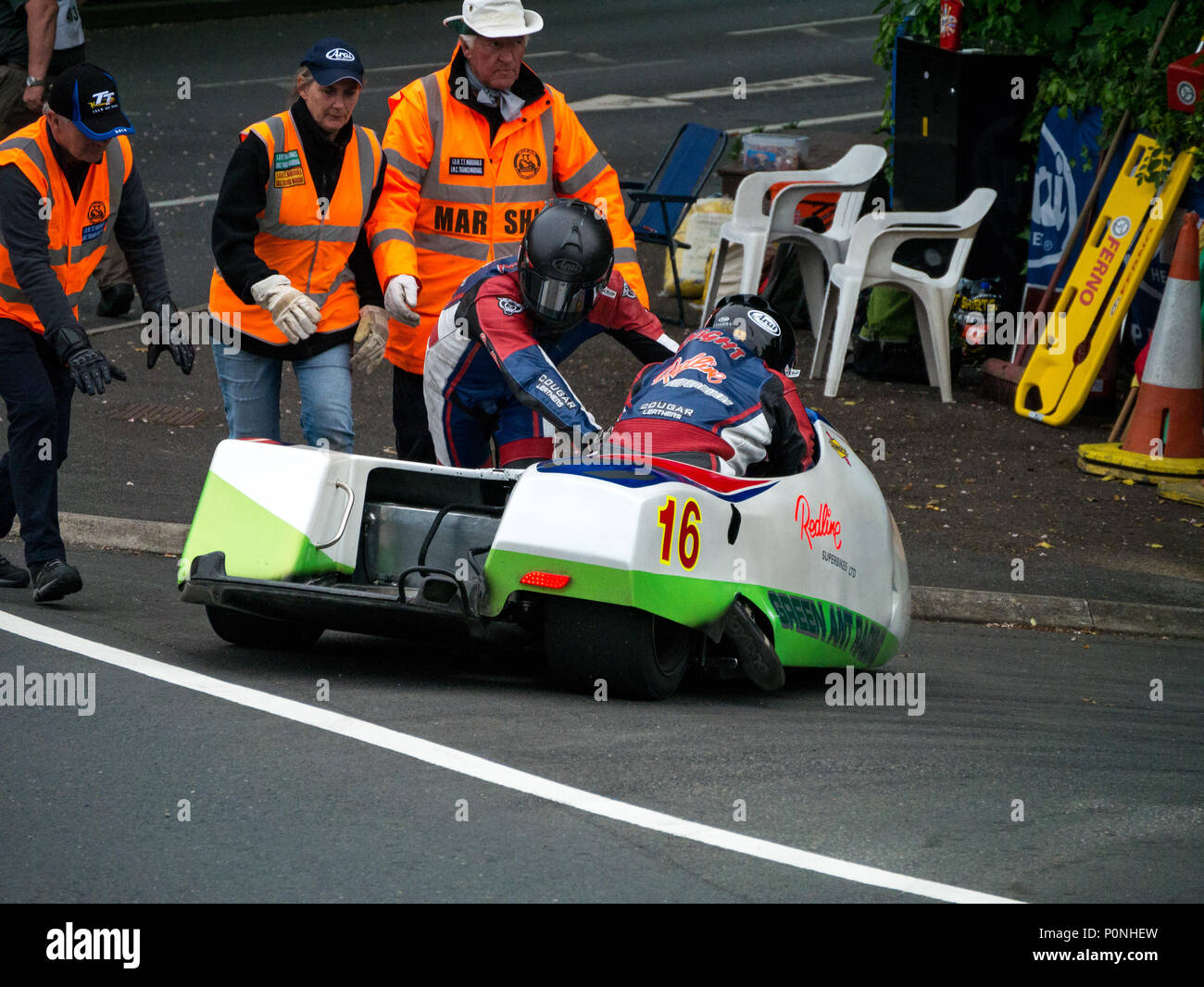 Number 16, Gary Knight / Daniel Evanson, sidecar rider and passenger ...