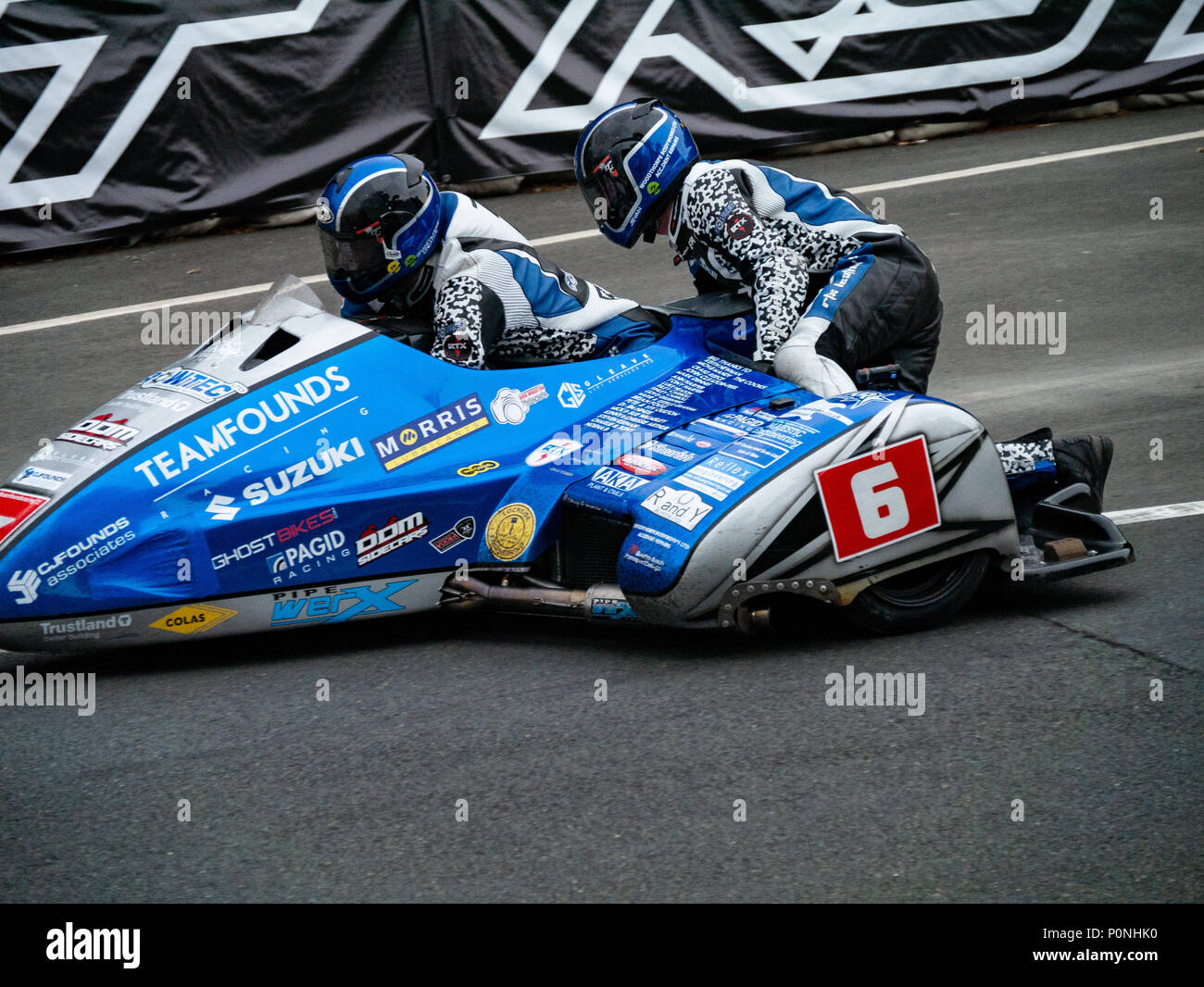 Number 6, Peter Founds / Jevan Walmsley, sidecar rider and passenger ...