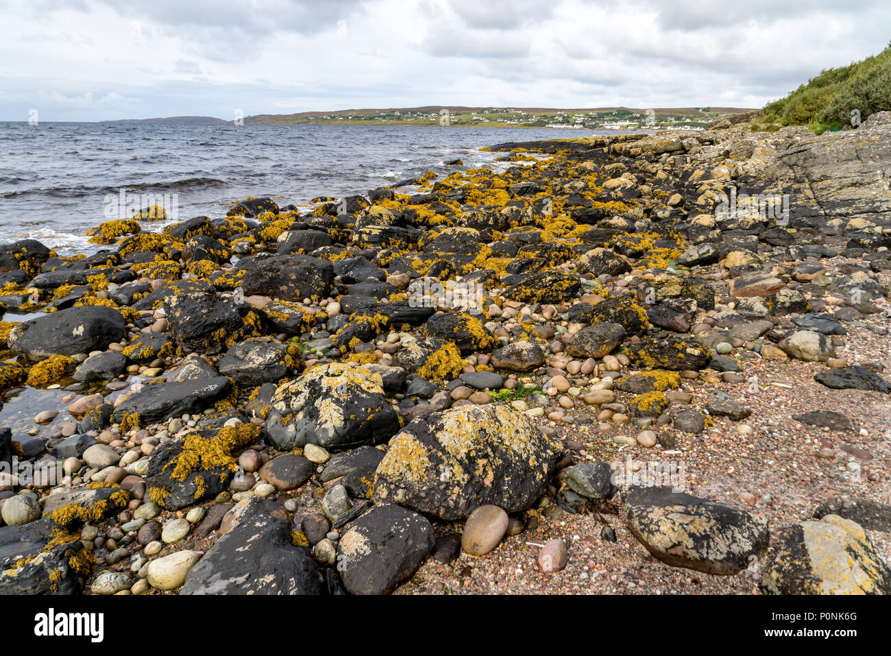 The coastal village of Gairloch in the remote Scottish Highlands, UK ...