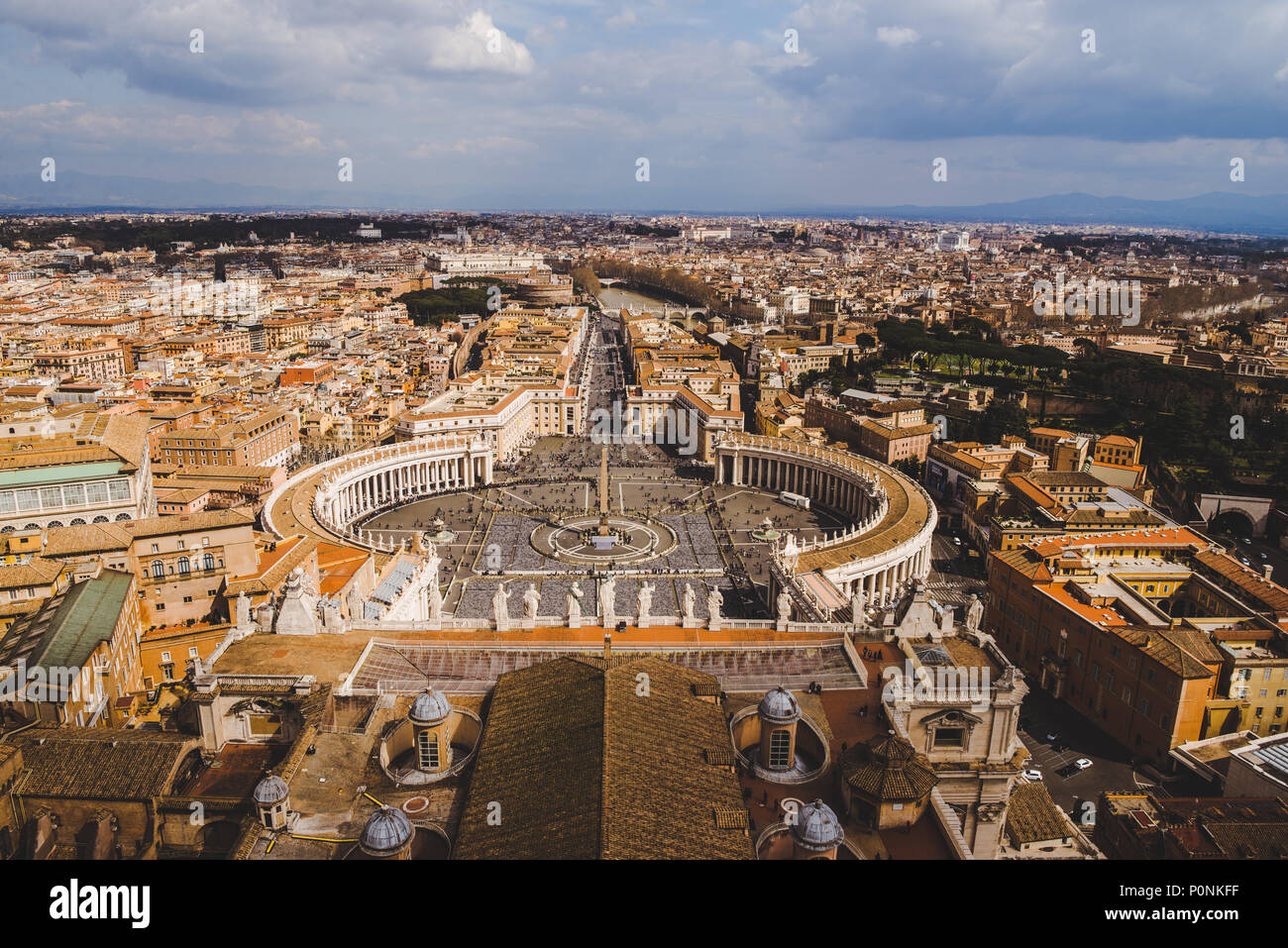 aerial view of famous St. Peter's square, Vatican, Italy Stock Photo ...