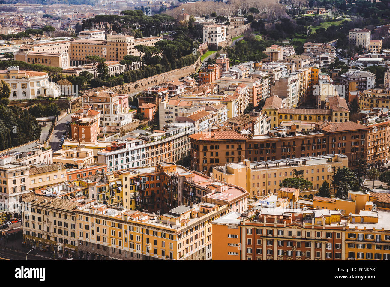 aerial view of beautiful ancient buildings at Rome, Italy Stock Photo ...