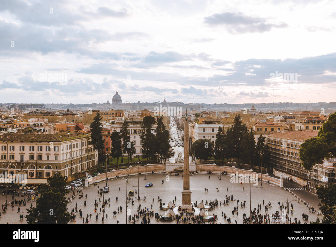 aerial view of Piazza del Popolo (People Square), Rome, Italy Stock ...