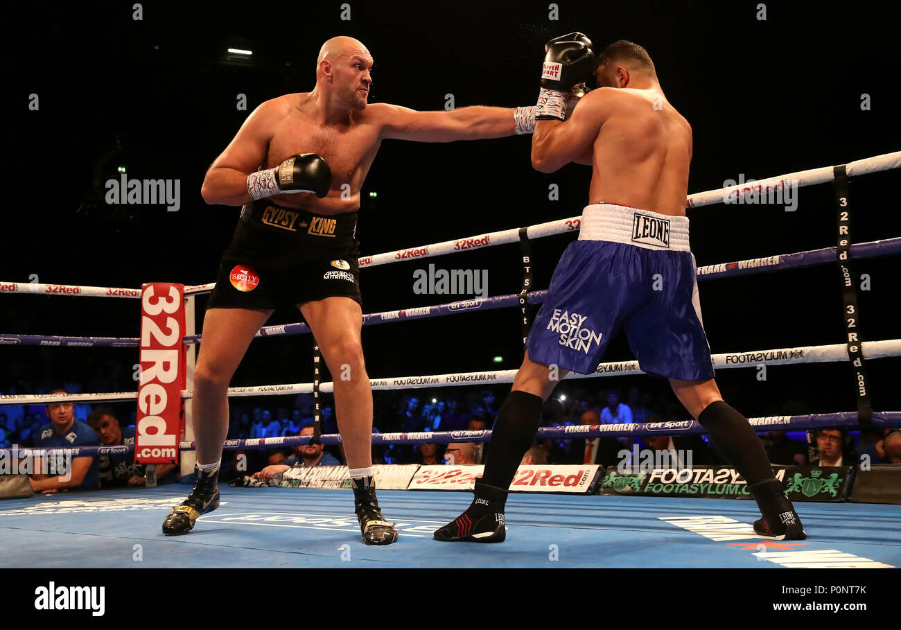 Tyson Fury (left) and Sefer Seferi during the International Heavyweight ...