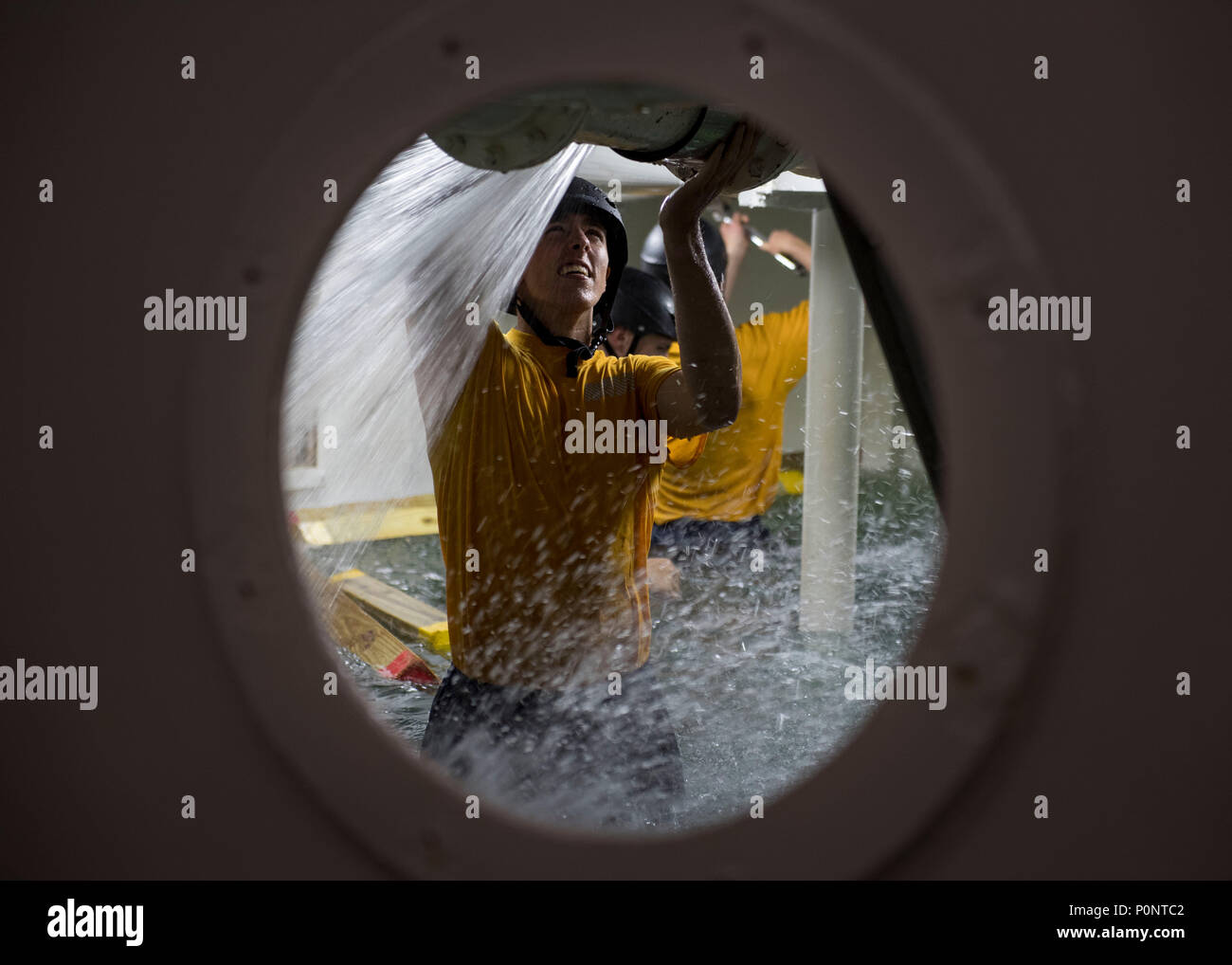 Uss buttercup damage control trainer at naval station hi-res stock ...