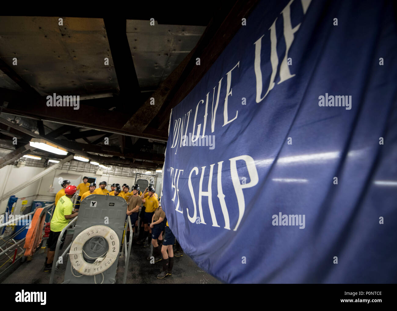 Uss buttercup damage control trainer at naval station hi-res stock ...
