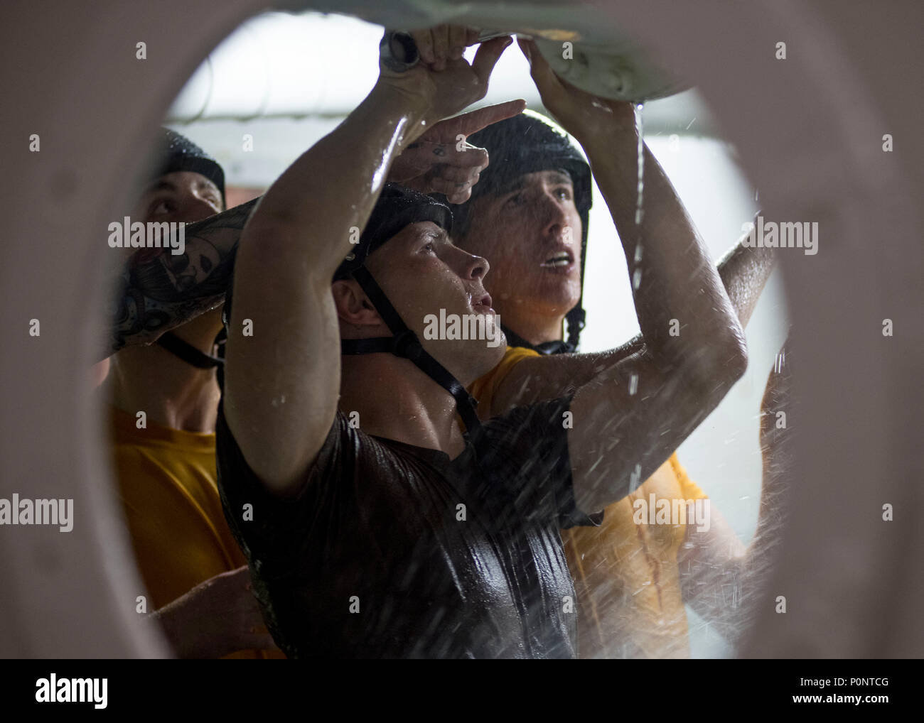 Uss buttercup damage control trainer at naval station hi-res stock ...
