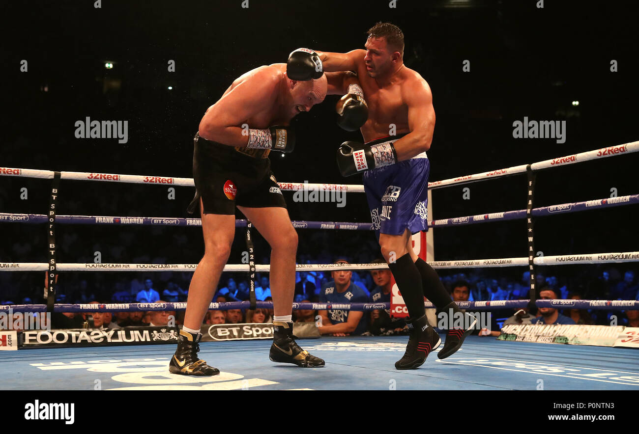 Tyson Fury (left) and Sefer Seferi during the International Heavyweight ...