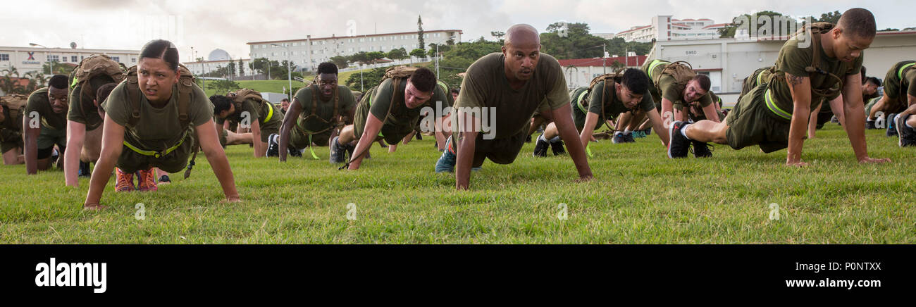 CAMP FOSTER, OKINAWA, Japan – Marines and Sailors finish a Battalion ...