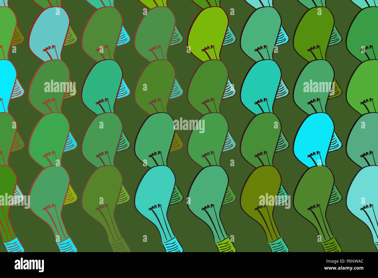 The light bulb illustrations background abstract, hand drawn. Cartoon ...