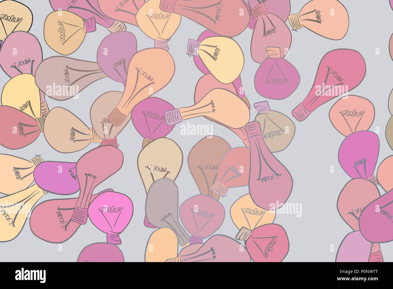 Abstract light bulb illustrations background. Cartoon style vector ...
