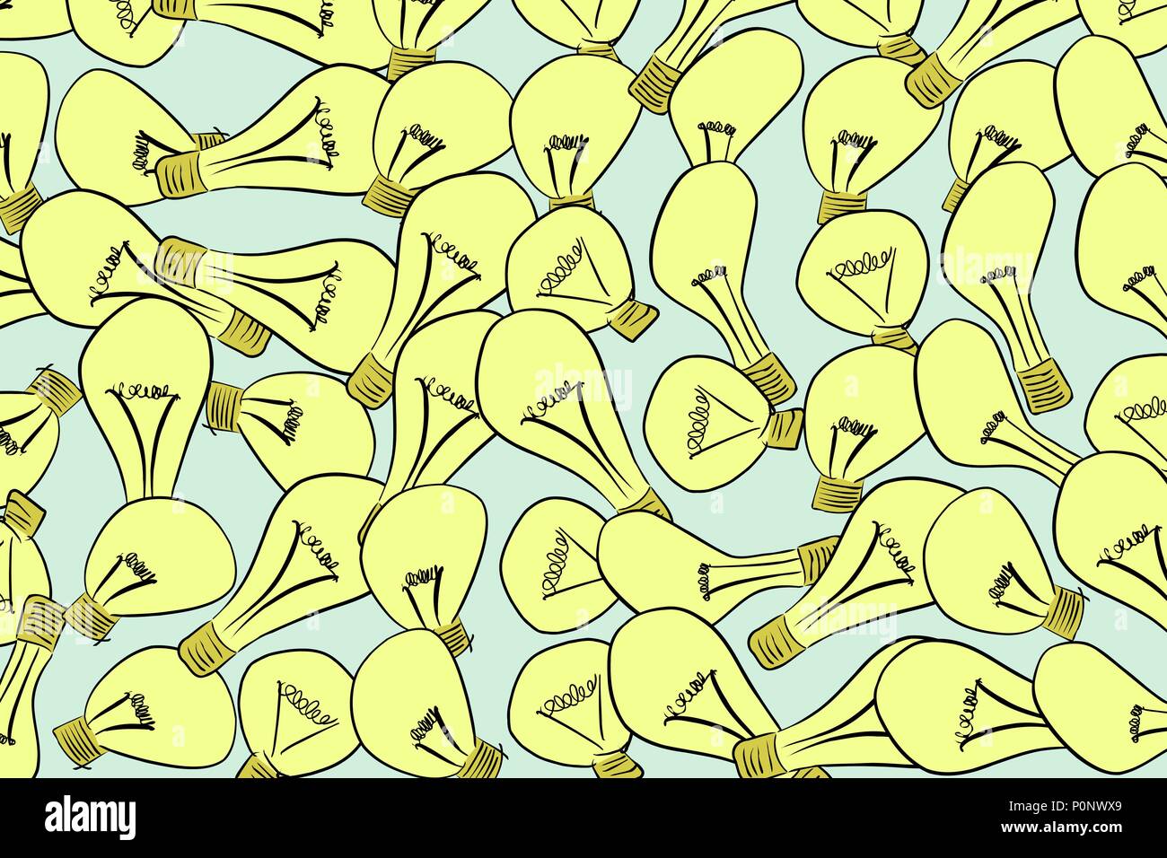 Abstract light bulb illustrations background. Cartoon style vector ...