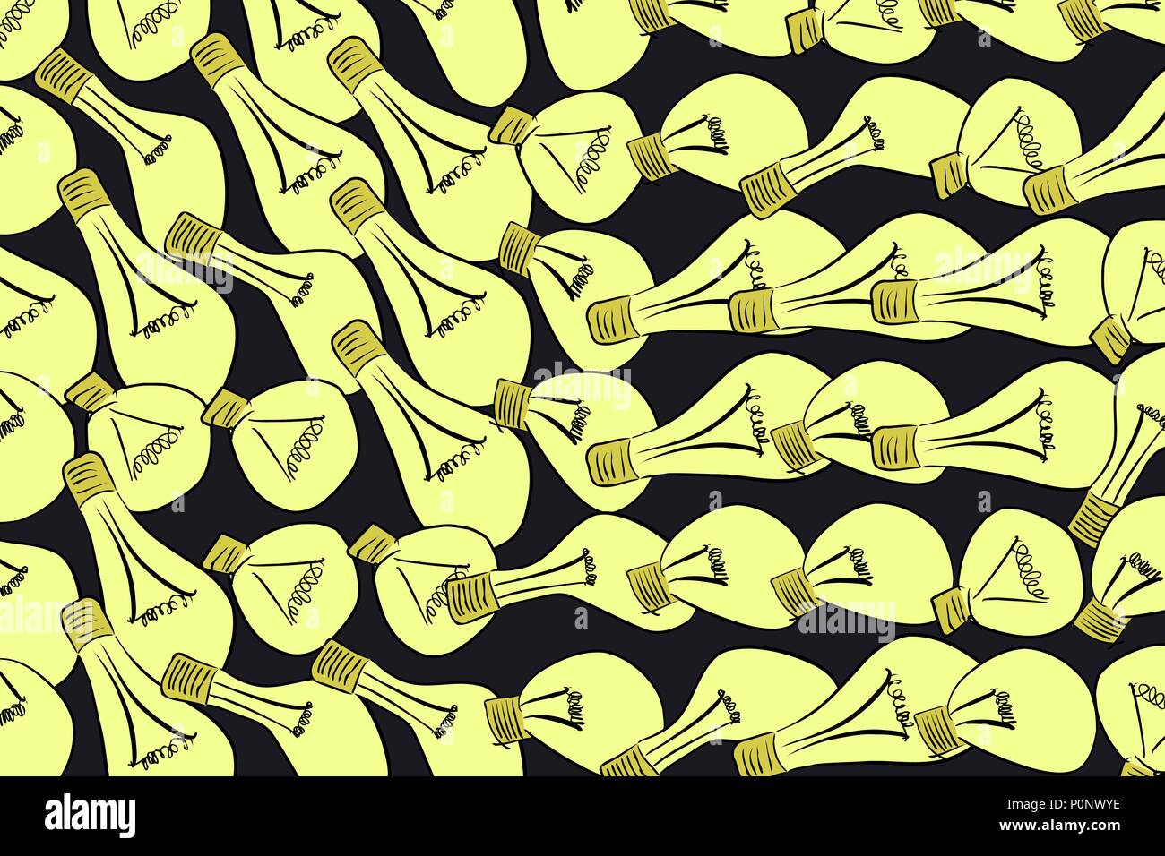 Abstract illustrations of light bulb, conceptual. Good for design ...