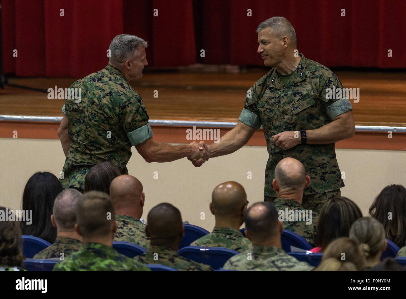 Maj. Gen. William F. Mullen III, off-going commanding general, Marine ...