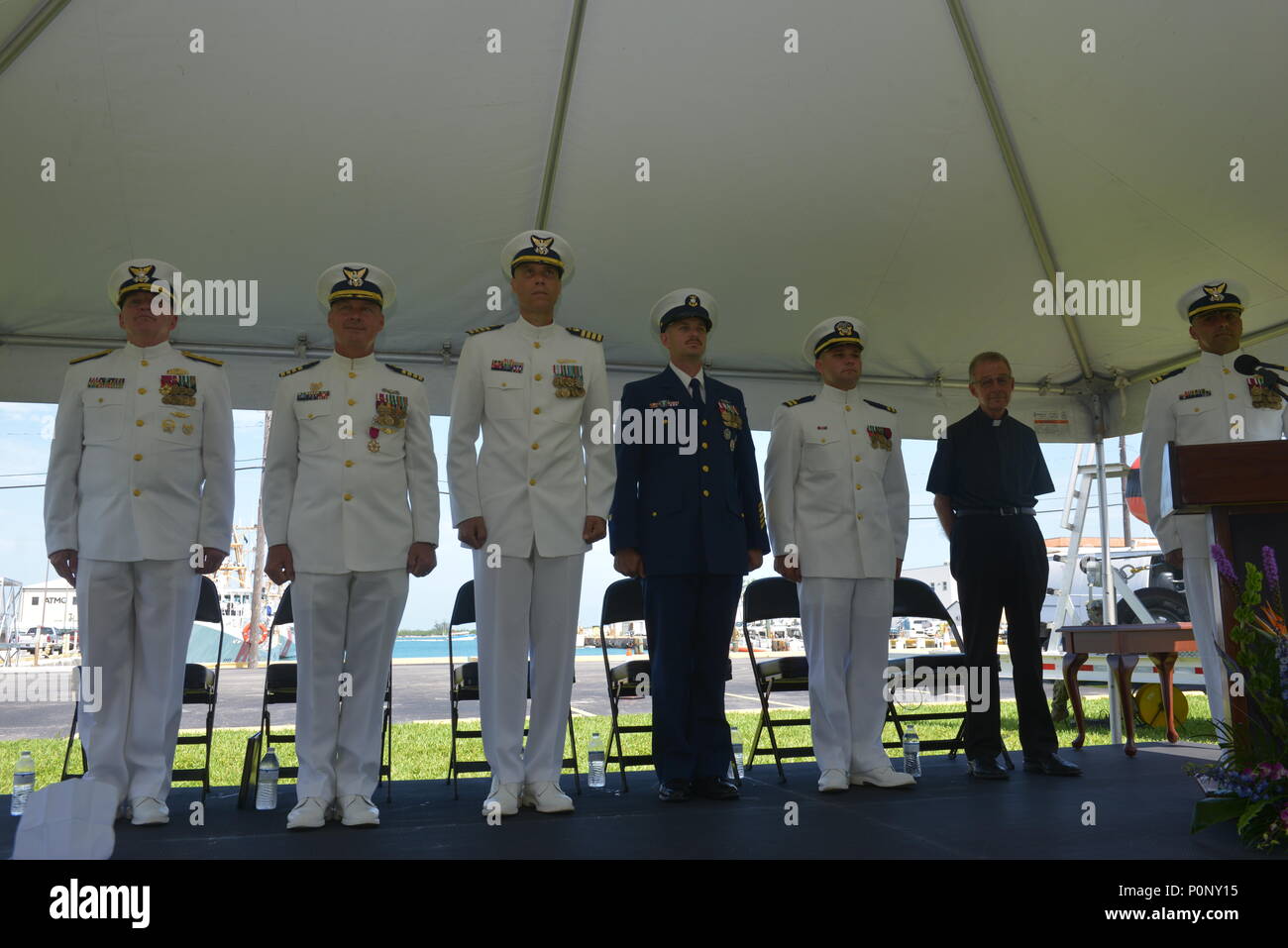 The staff at Coast Guard Sector Key West conducted a change of command ...