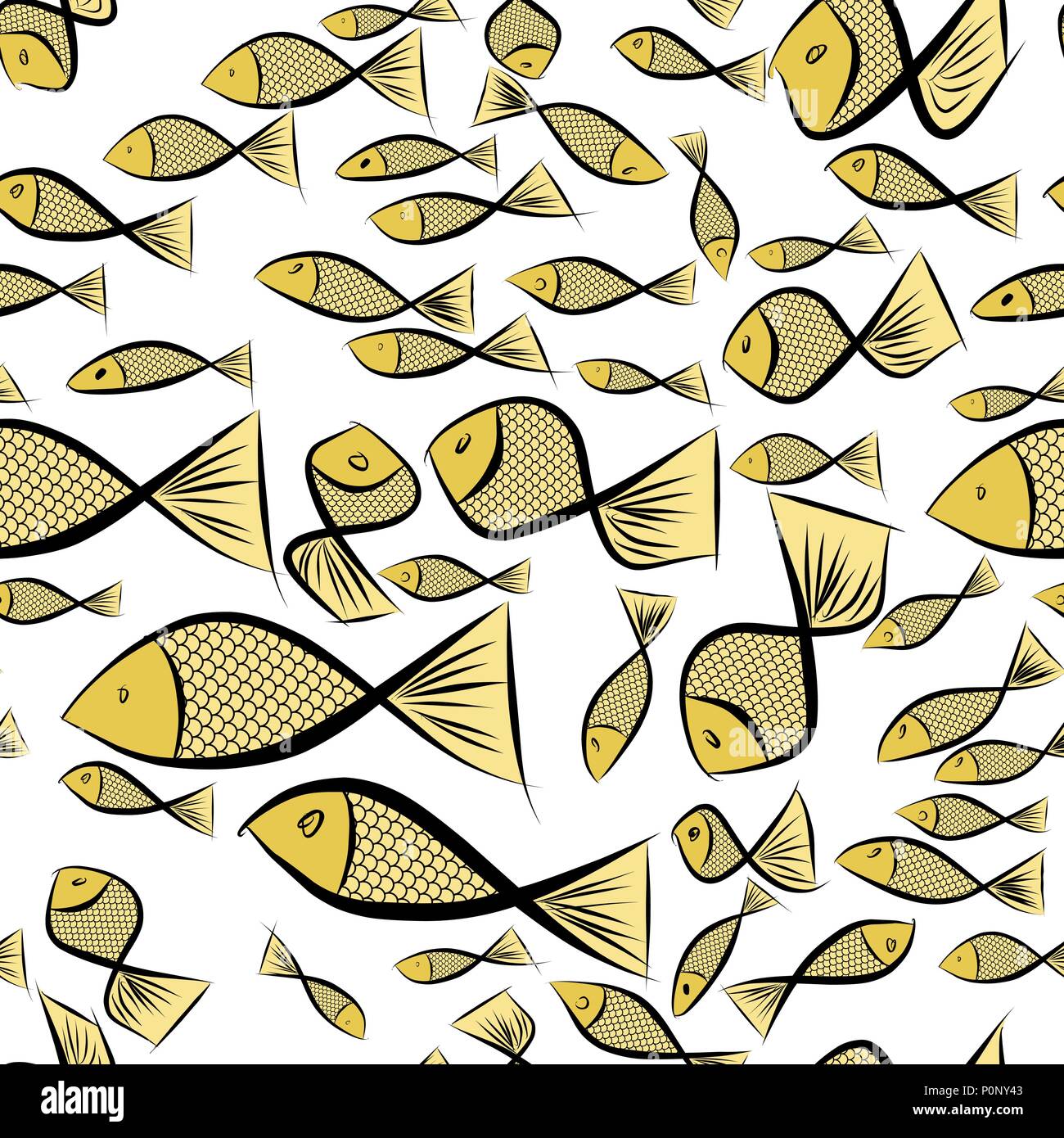 Seamless illustrations of fish. Good for web page, wallpaper, graphic ...