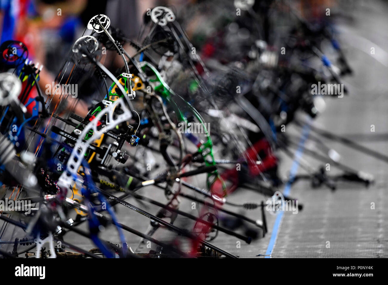 Bows lay on the ground before the Department of Defense Warrior Games ...