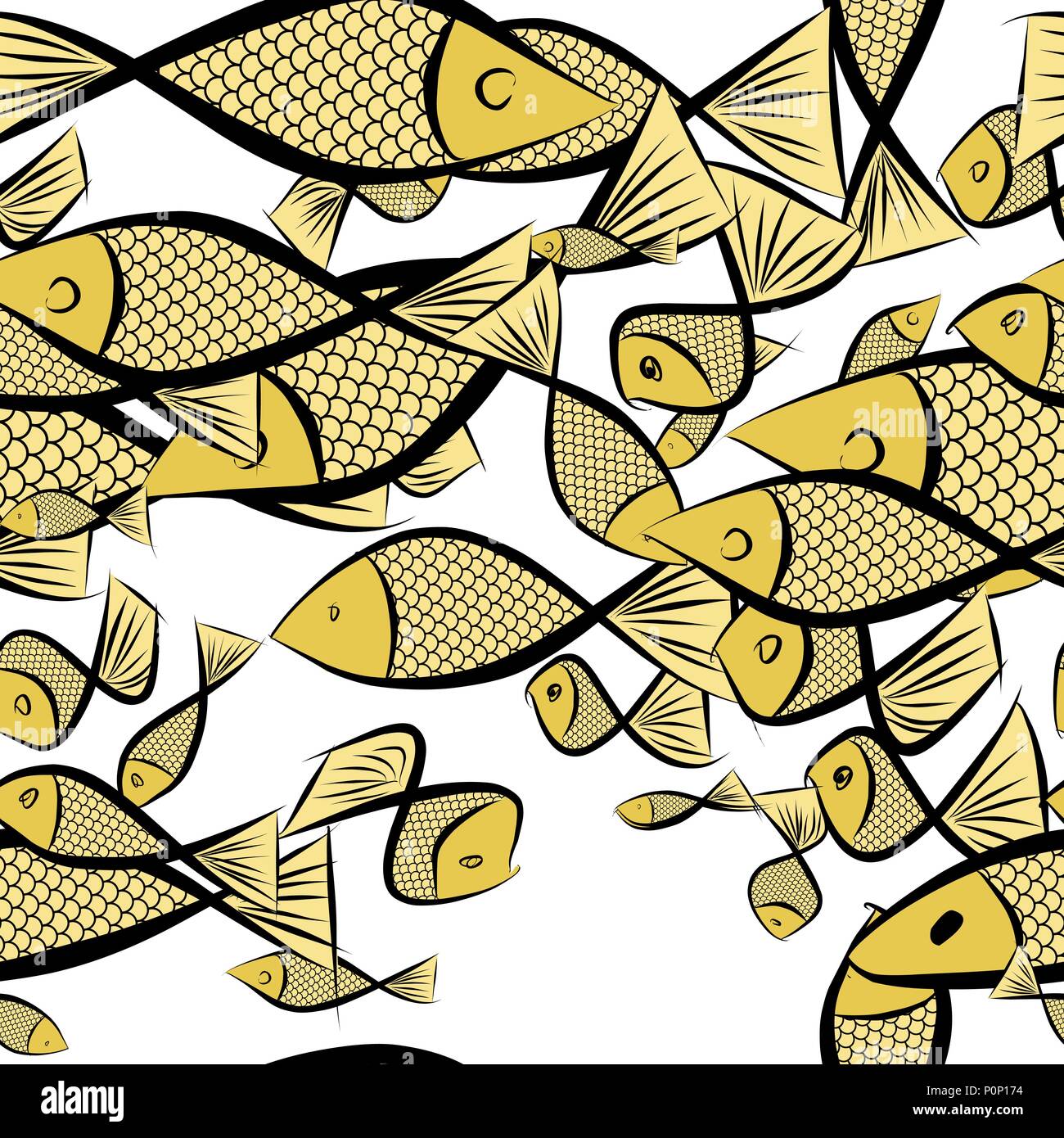 Seamless illustrations of fish. Good for web page, wallpaper, graphic ...