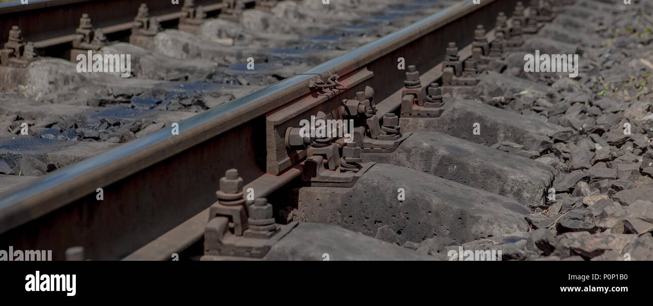 Selective field of focus. Detail of rusty screws and nut on old ...