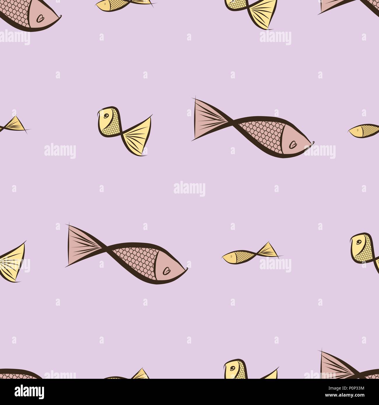 Seamless abstract illustrations of fish, conceptual. Good for design ...