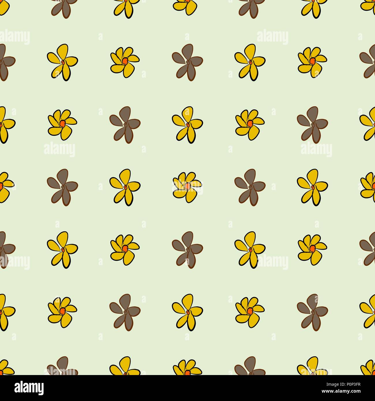 Seamless abstract flower illustrations background. Cartoon style vector ...