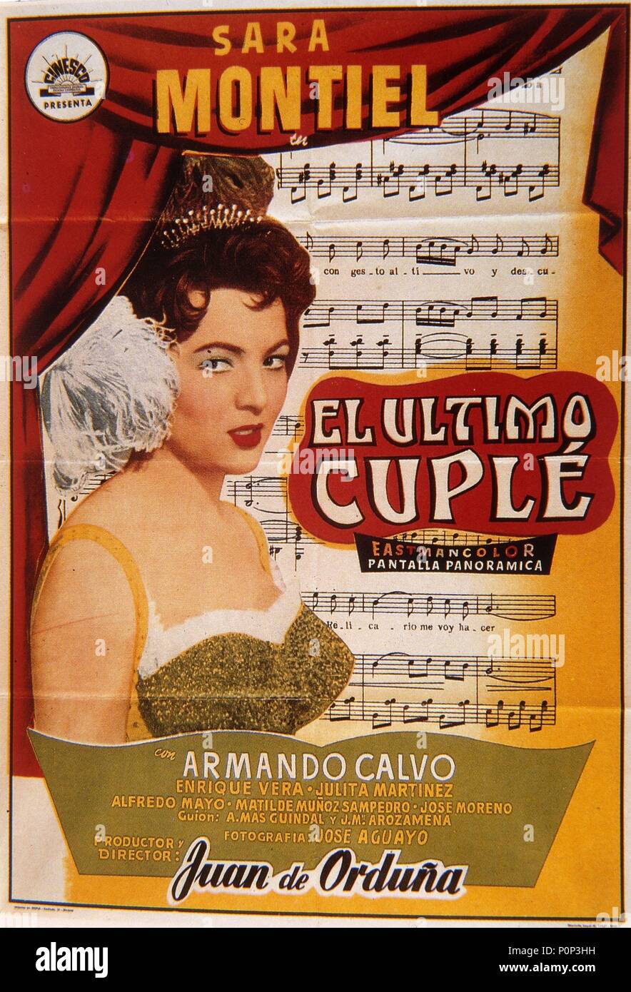 Original Film Title: EL ULTIMO CUPLE. English Title: LAST TORCH SONG ...