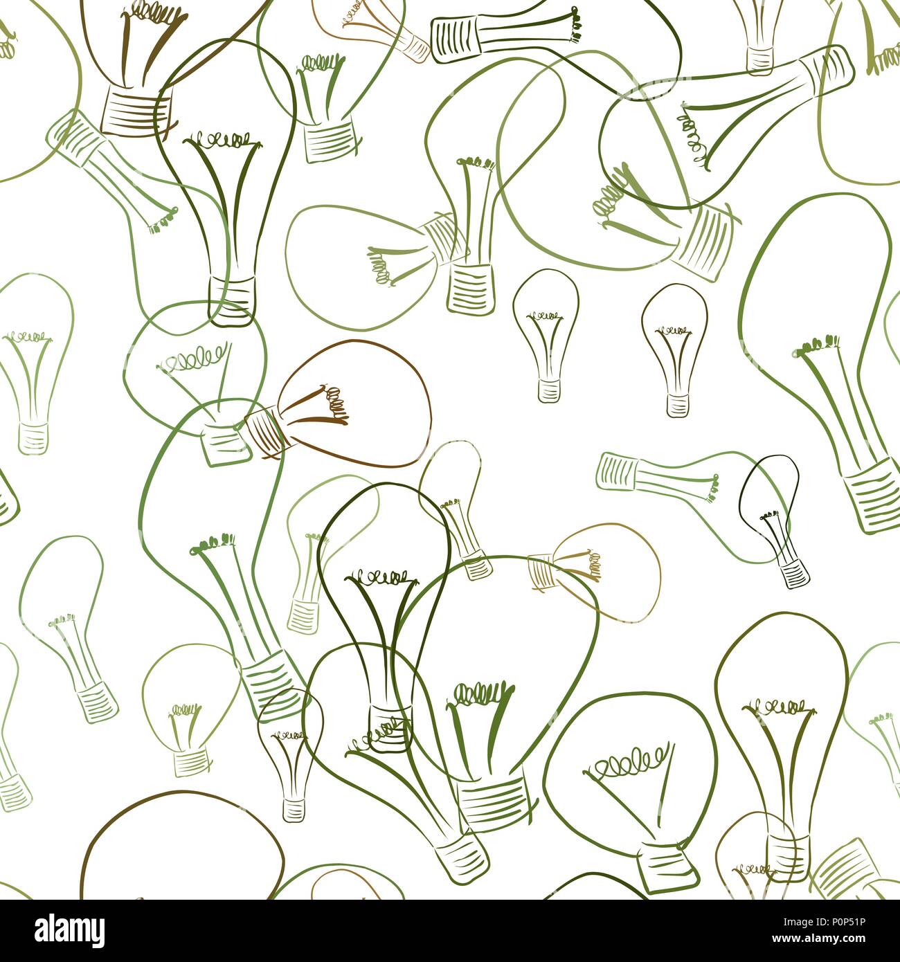 Seamless abstract illustrations of light bulb, conceptual. Good for ...