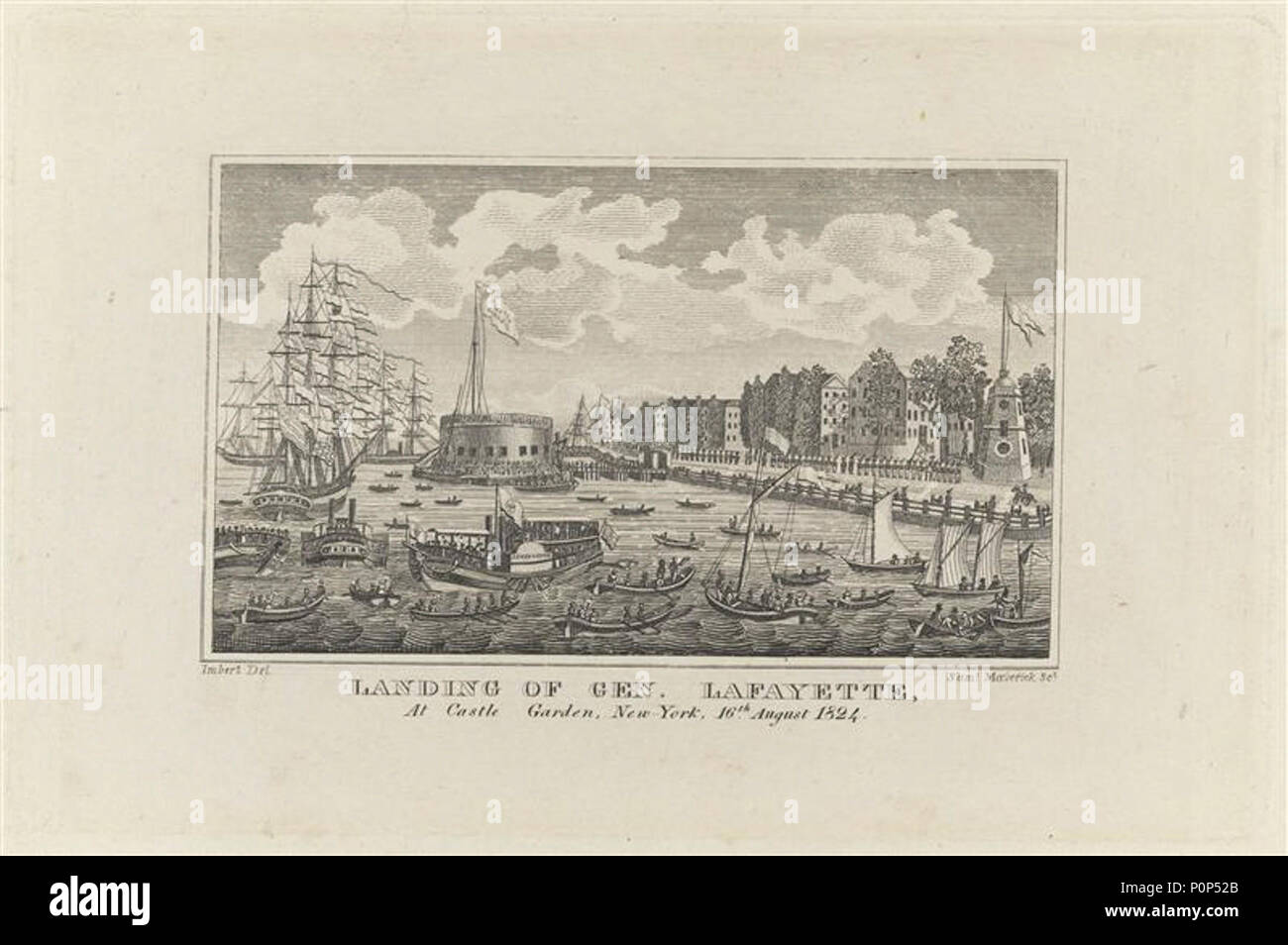 Landing of Gen. Lafayette at Castle Garden New York 16th August 1824 by ...