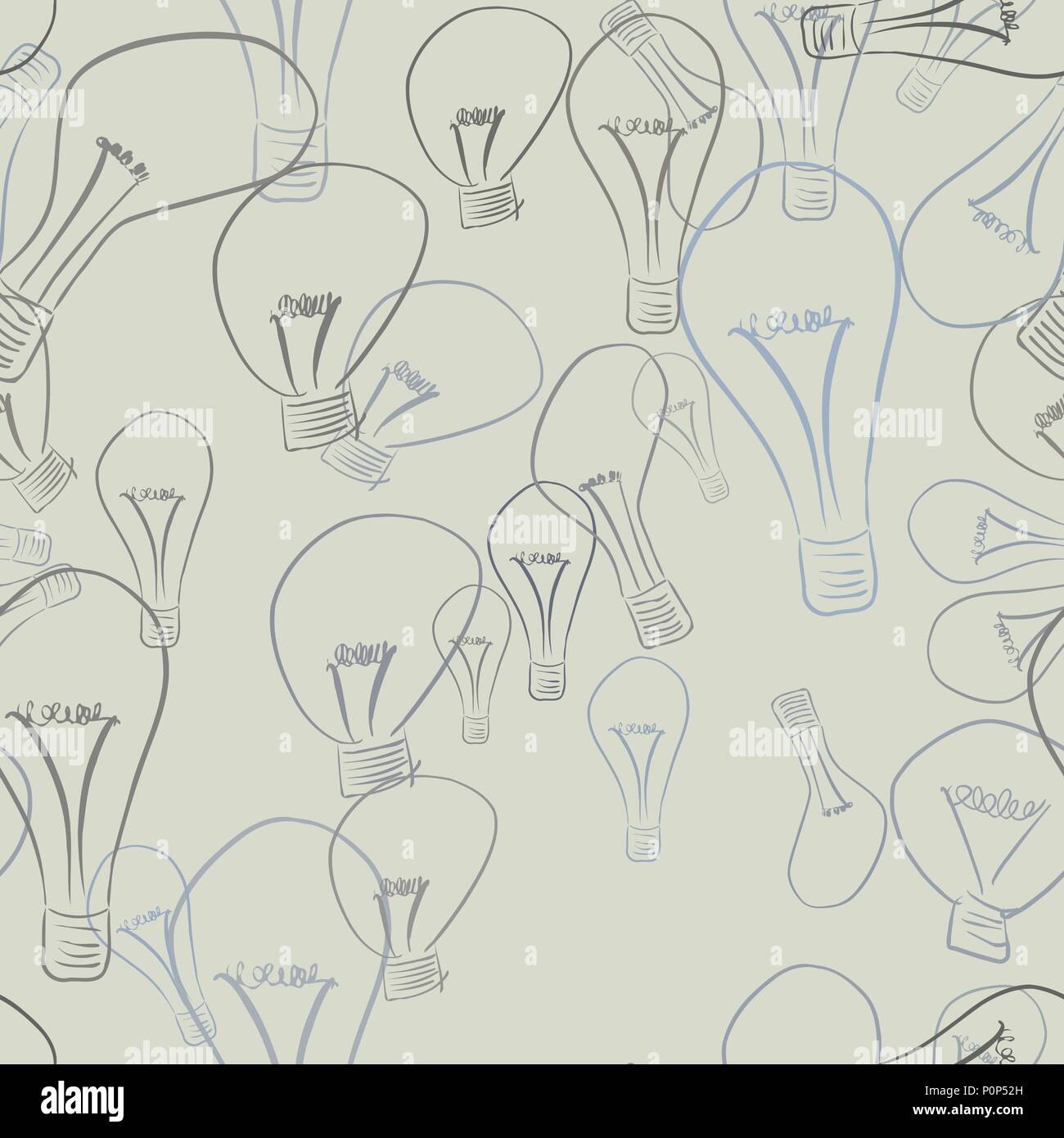 Seamless abstract illustrations of light bulb, conceptual. Good for ...