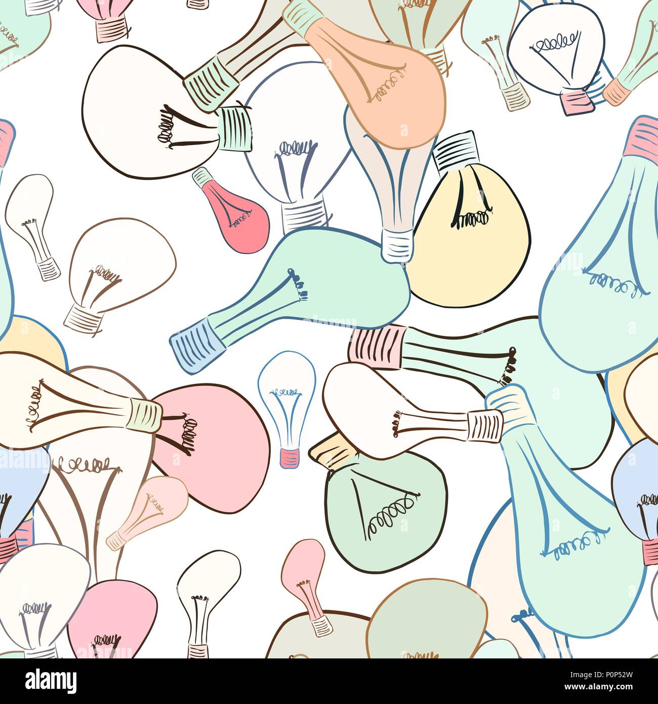 Seamless abstract illustrations of light bulb, conceptual. Good for ...