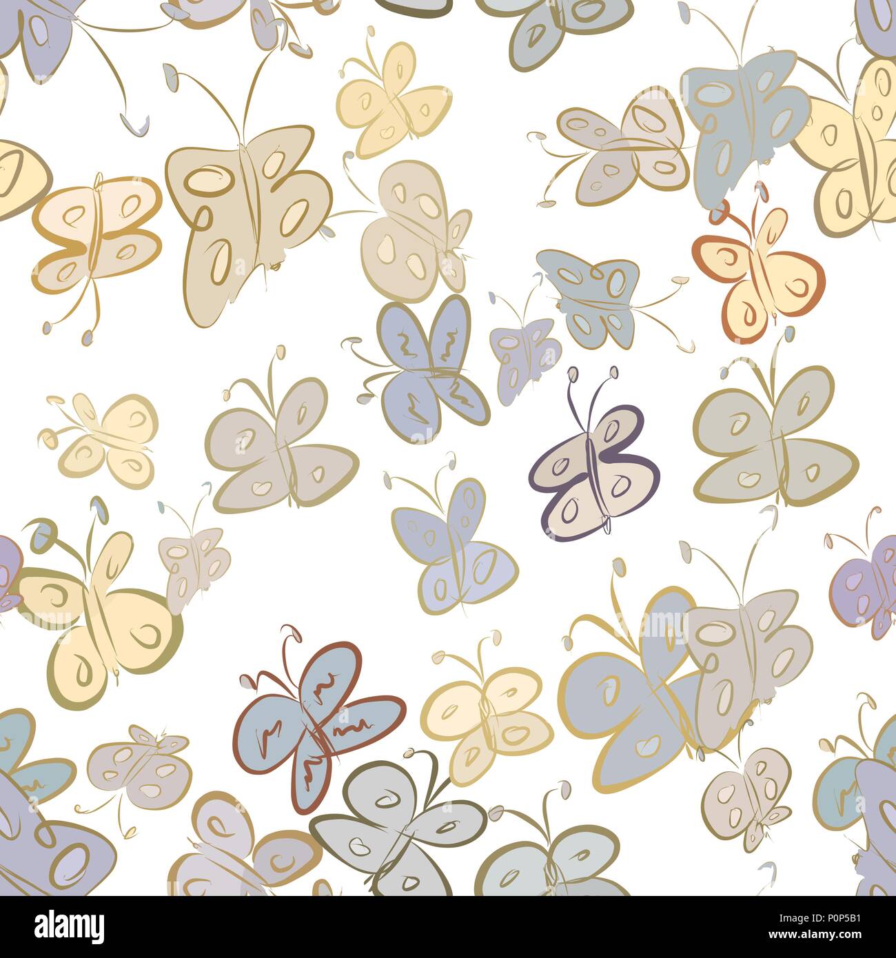 Seamless abstract butterfly illustrations background. Cartoon style ...