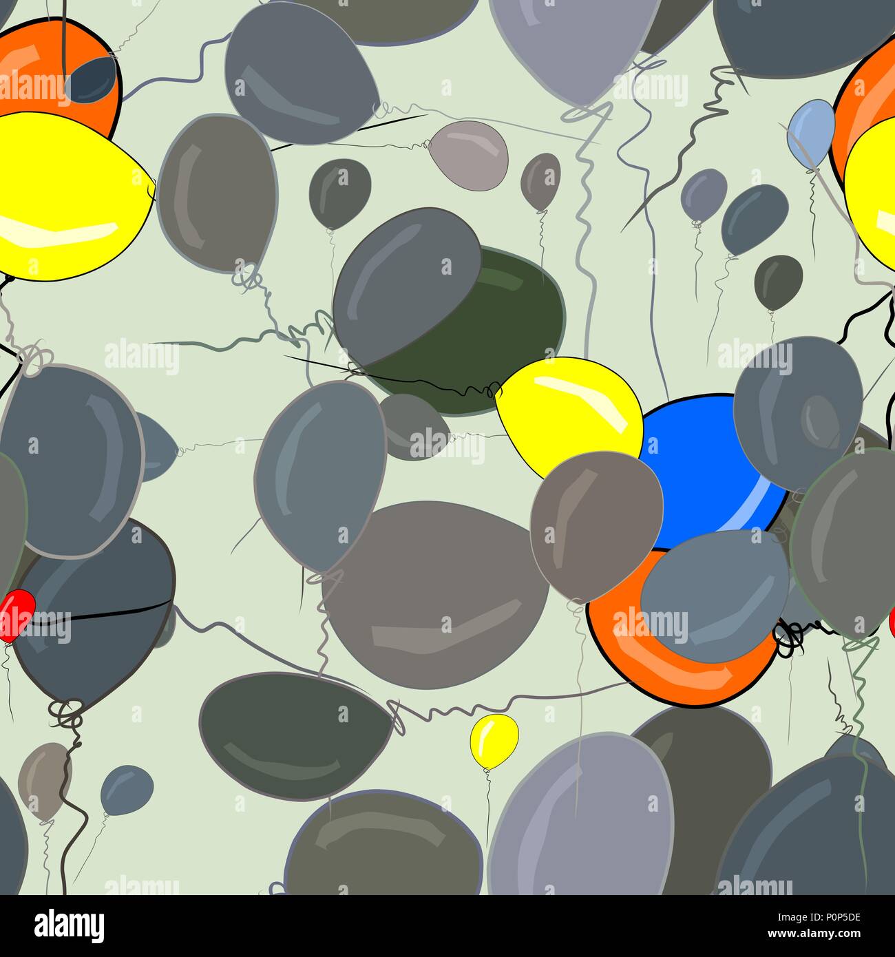 Seamless abstract illustrations of flying balloons, conceptual. Good ...