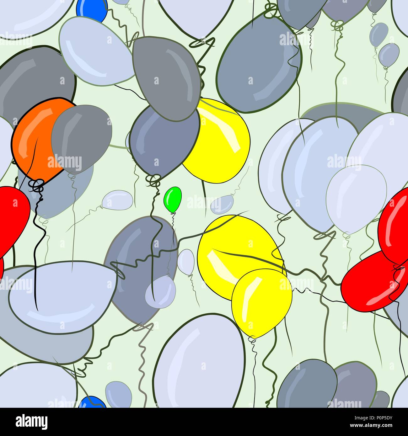 Abstract illustrations of flying balloons, conceptual. Good for design ...