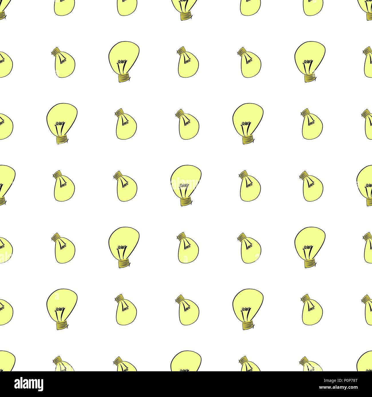 Seamless light bulb illustrations background abstract, hand drawn ...