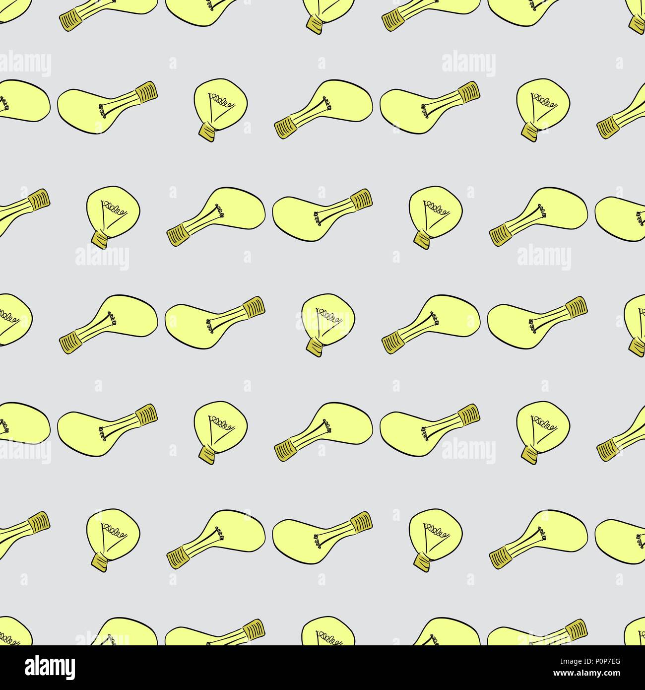 Seamless abstract light bulb illustrations background. Cartoon style ...
