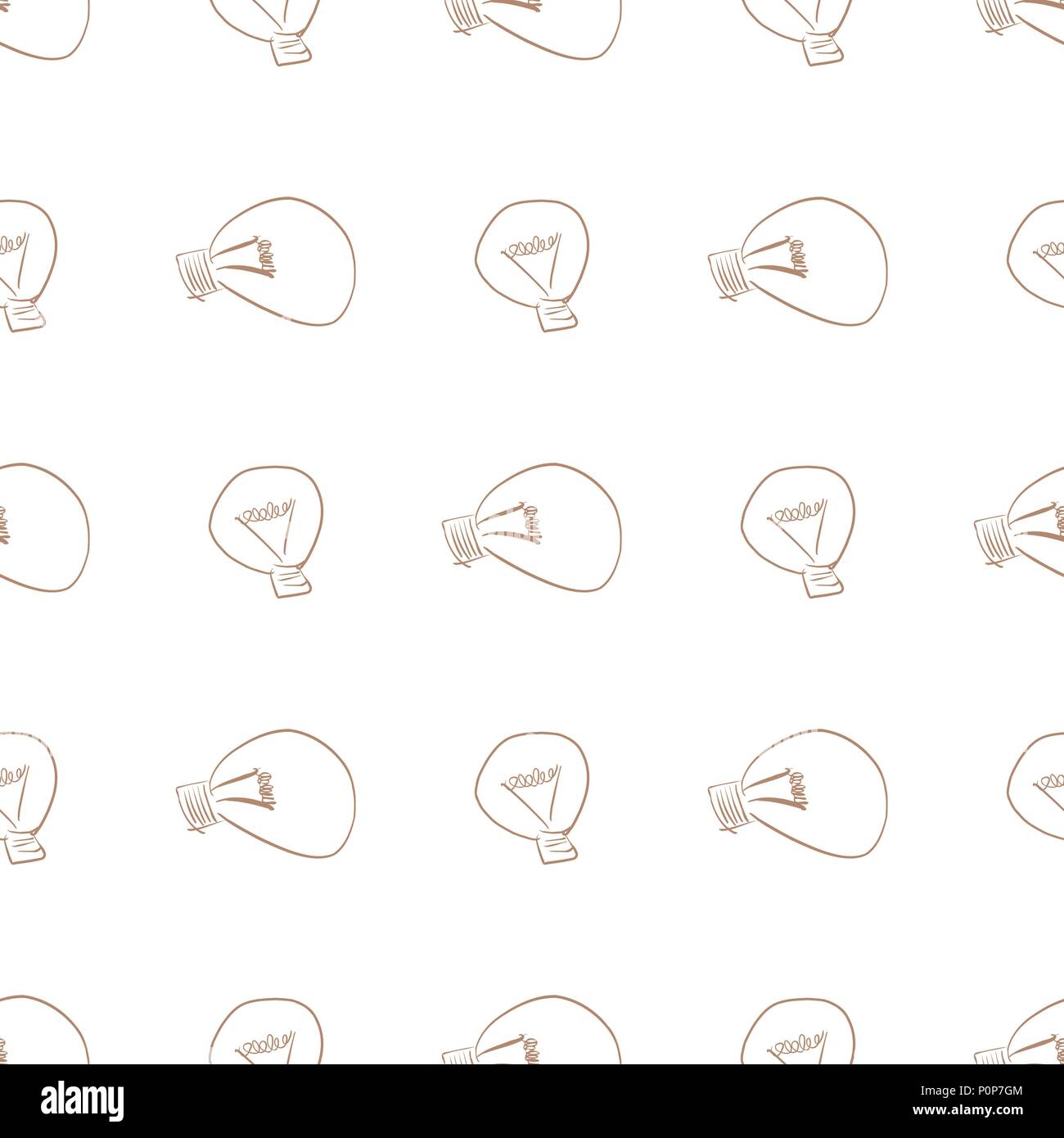 Seamless abstract light bulb illustrations background. Cartoon style ...