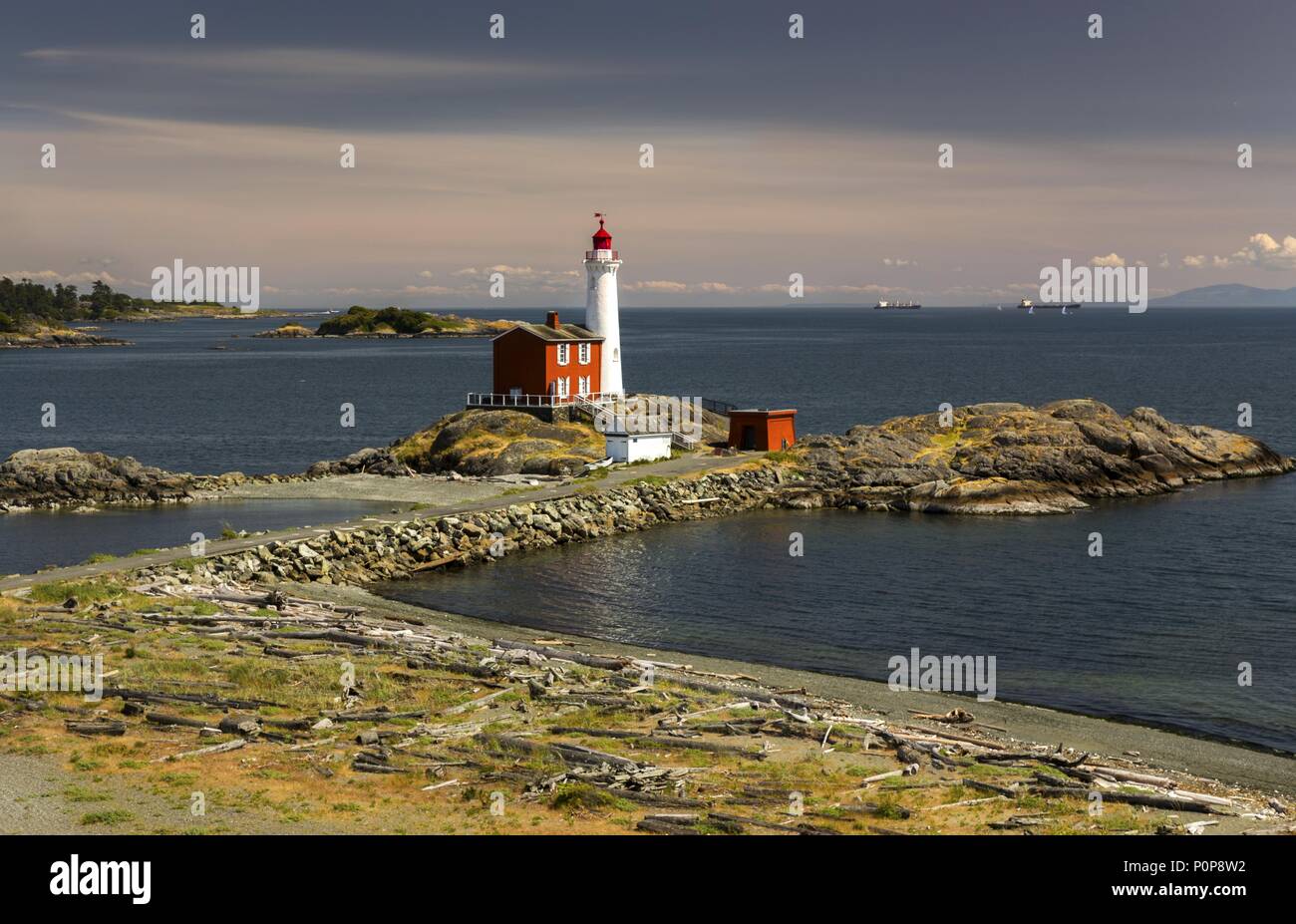 Famous Fisgard Lighthouse Building Exterior. Scenic Landscape View ...