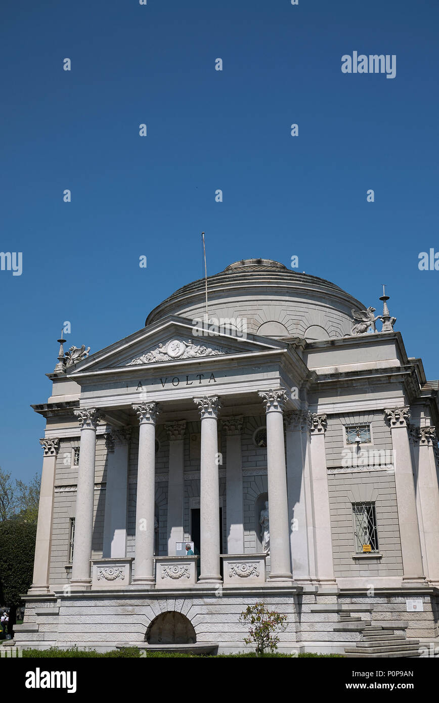 Como, Italy - April 22, 2018: View of Alessandro Volta temple (Tempio ...