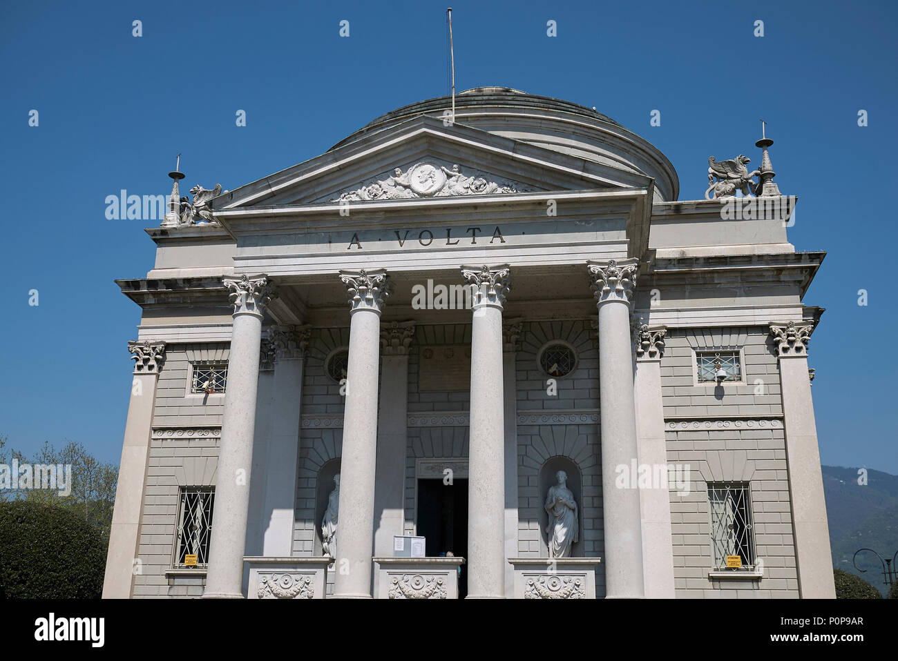 Como, Italy - April 22, 2018: View of Alessandro Volta temple (Tempio ...