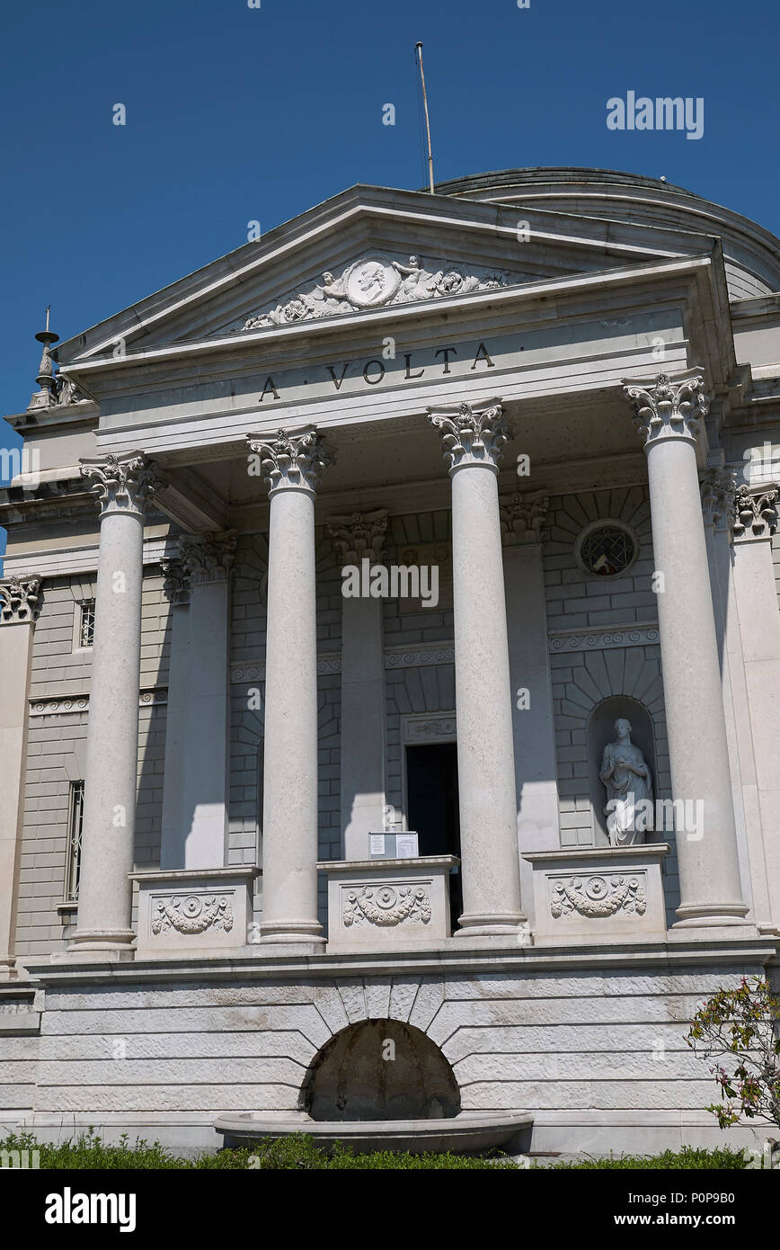 Como, Italy - April 22, 2018: View of Alessandro Volta temple (Tempio ...