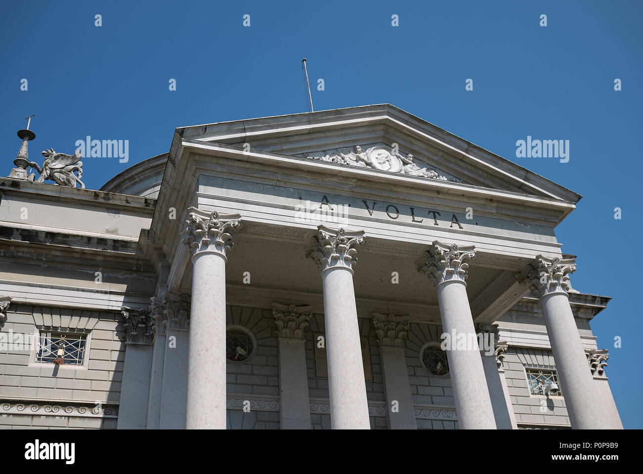 Como, Italy - April 22, 2018: View of Alessandro Volta temple (Tempio ...