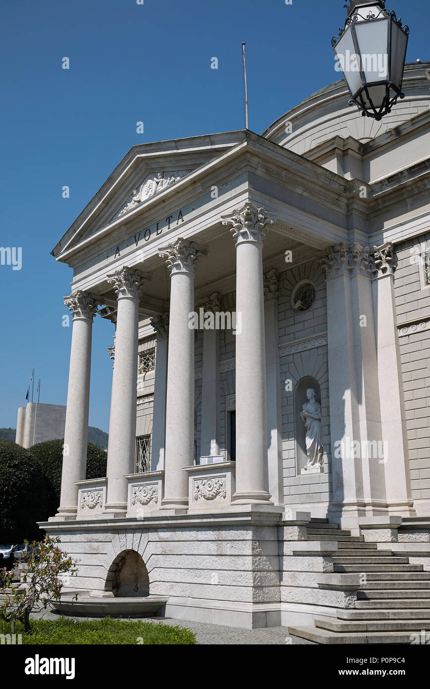 Como, Italy - April 22, 2018: View of Alessandro Volta temple (Tempio ...