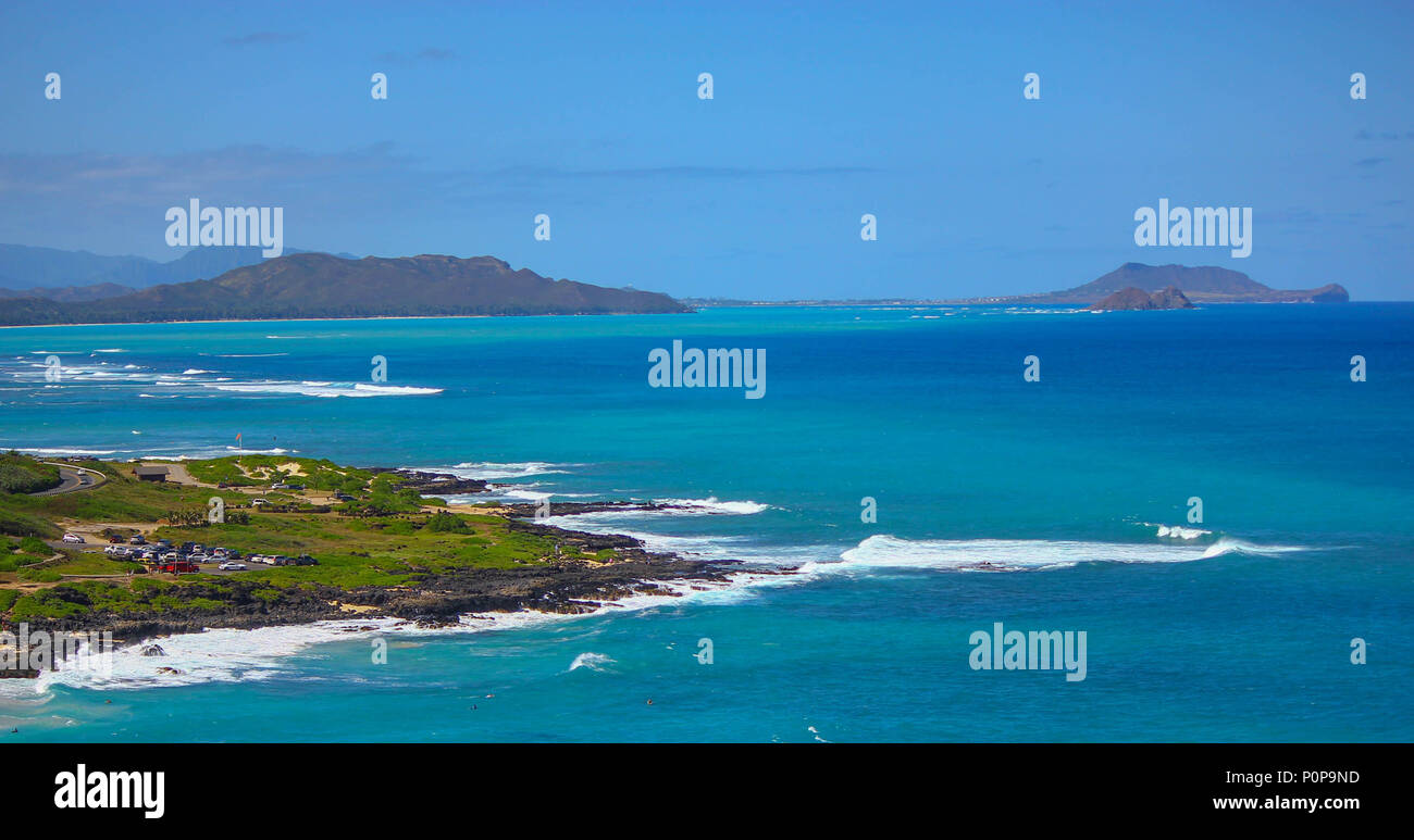 View of the Windward side of Oahu, Hawaii after hiking to Makapu'u ...