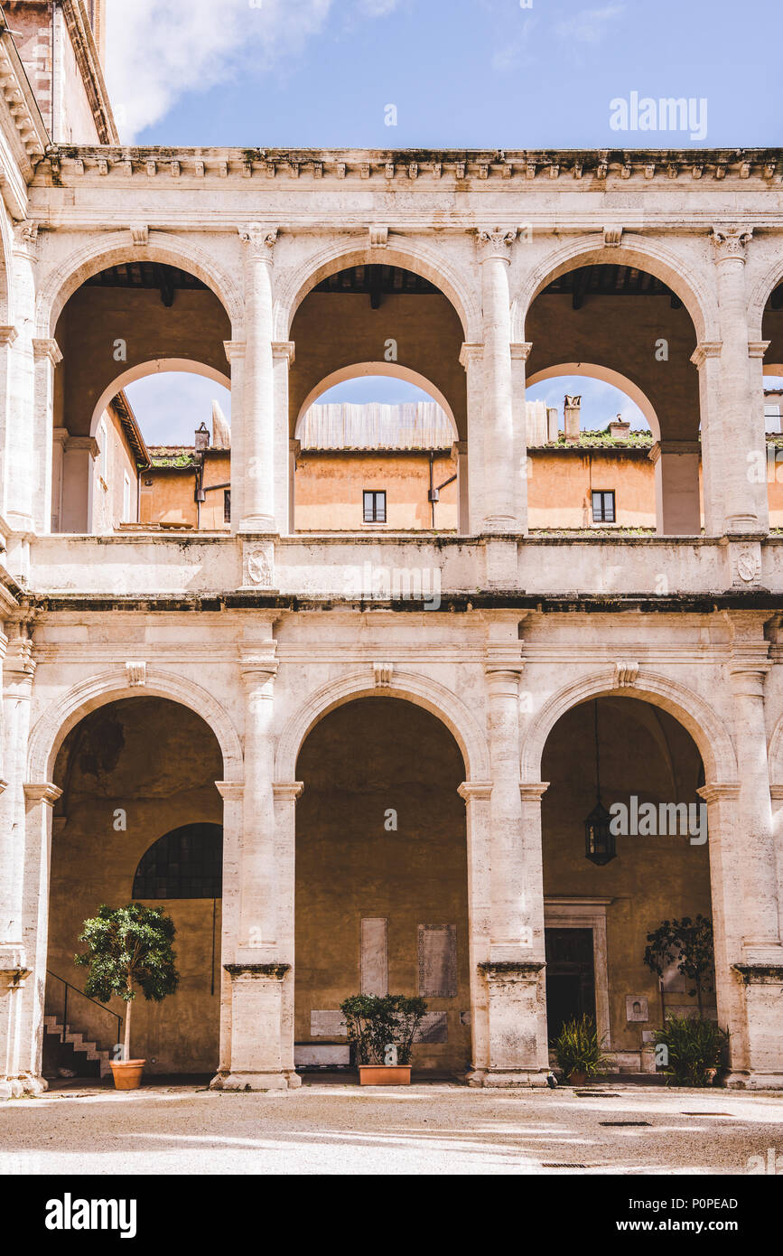 beautiful ancient atrium building, Rome, Italy Stock Photo - Alamy