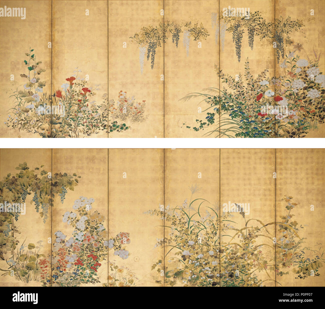 Spring and Autumn Flowers Fruits and Grasses 18th century Japan Edo ...
