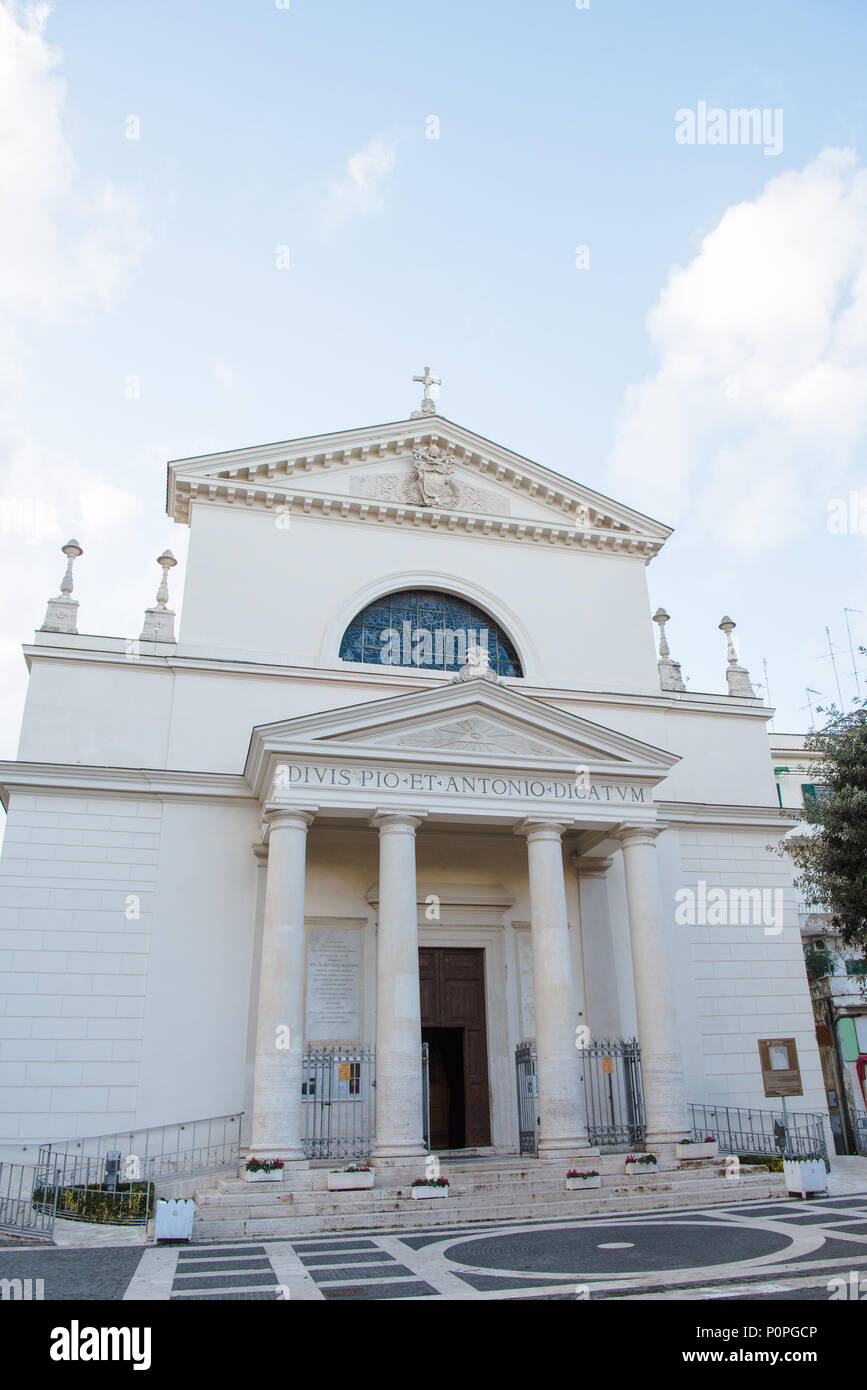 facade of church of saints pio and antonio in Anzio, Italy Stock Photo ...