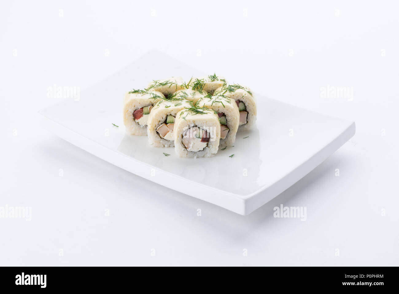 Japanese food restaurant, sushi maki gunkan roll plate or platter set ...