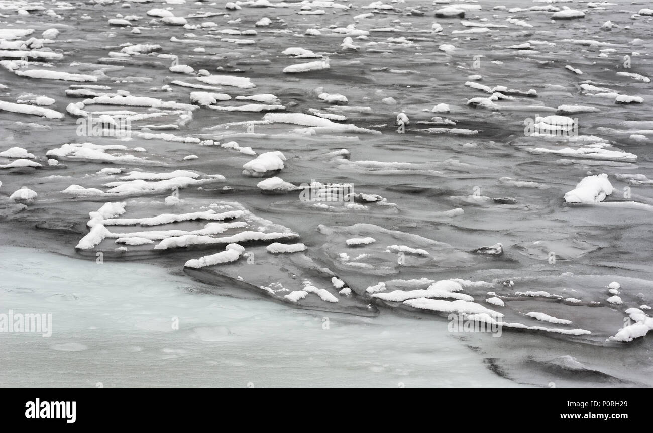 Environmental pollution. Dirty sea ice. Environment concept Stock Photo ...