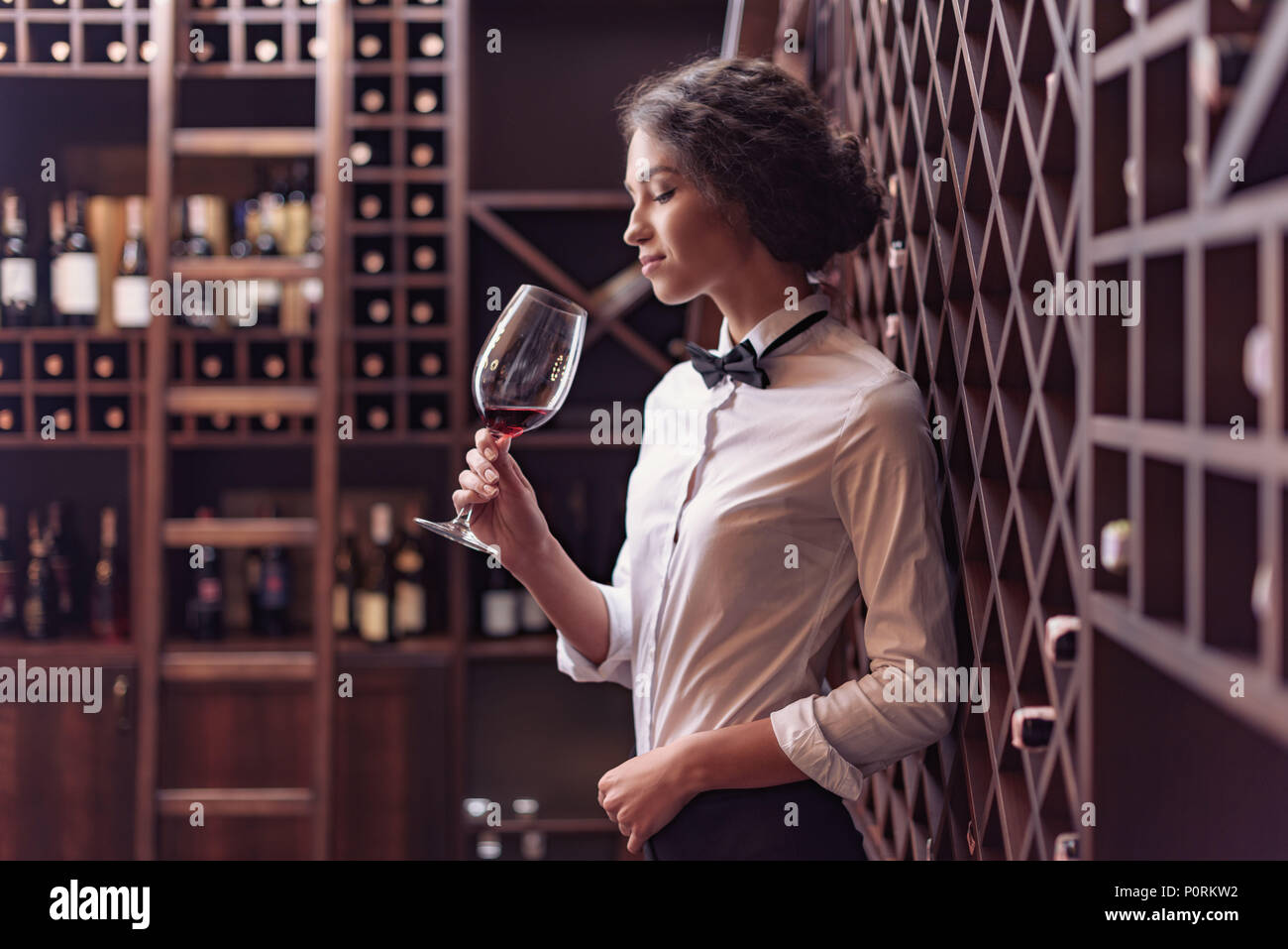 Woman sommelier wine cellar hi-res stock photography and images - Alamy