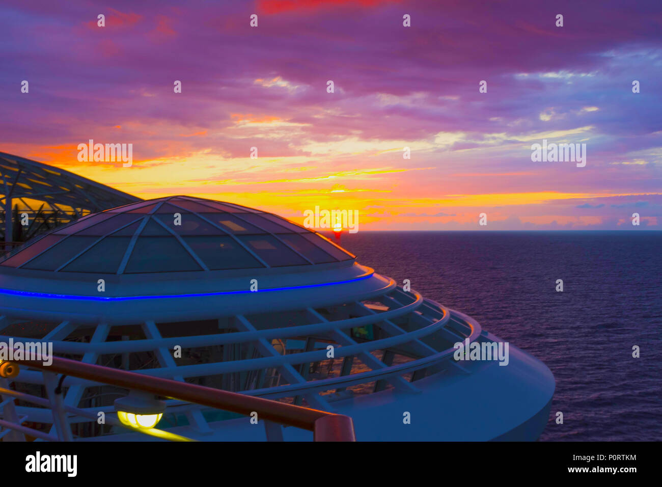 Luxury Cruise Ship Deck at Sunset Stock Photo - Alamy